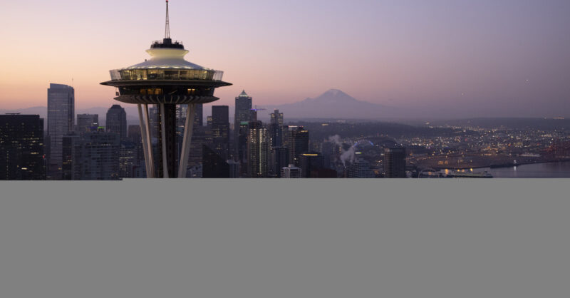 Vintage Space Needle Space Needle & Mount Baker Vintage Postcard